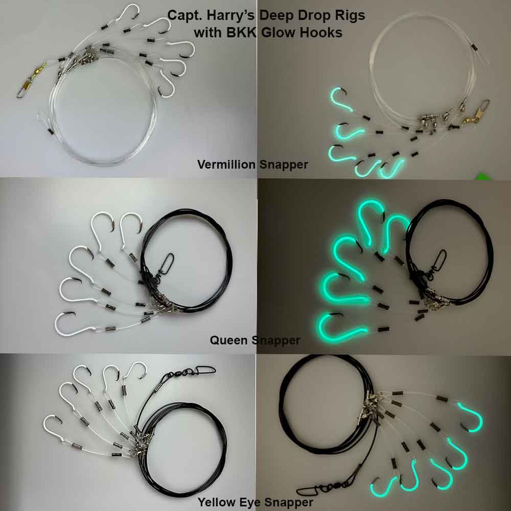 Capt. Harry's Deep Dropping Rigs BKK Glow Hooks – Capt. Harry's Fishing ...